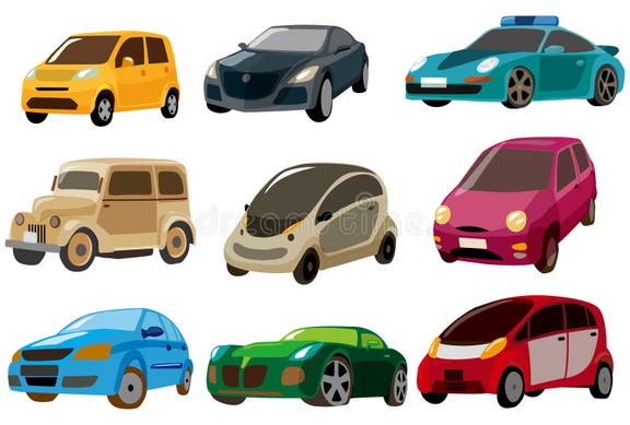 Cartoon car icon stock vector. Illustration of cute, group - 17635740