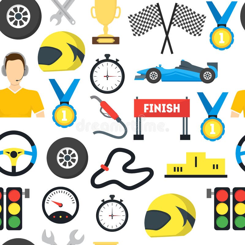 Cartoon Car Racing Sport Professional Competition Card Poster. Vector ...