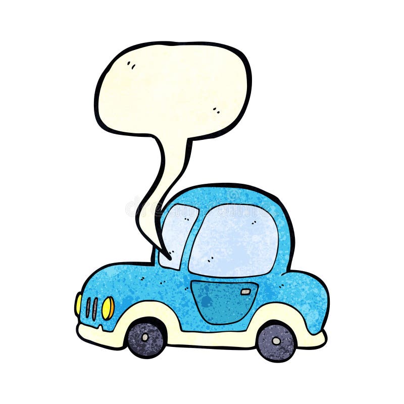 Cartoon Car with Speech Bubble Stock Illustration - Illustration of ...