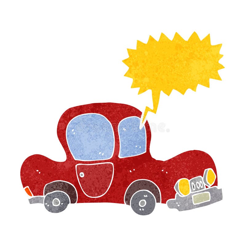 Cartoon Car with Speech Bubble Stock Illustration - Illustration of ...