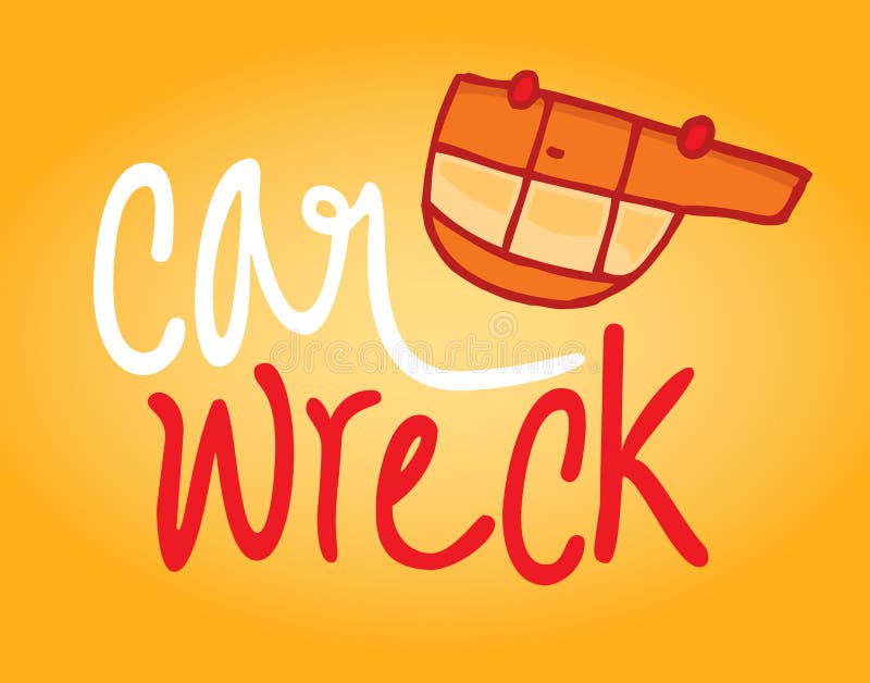 Cartoon car wreck stock vector. Illustration of drawing - 43400182