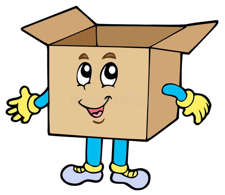 Cartoon cardboard box stock vector. Illustration of face - 13994287