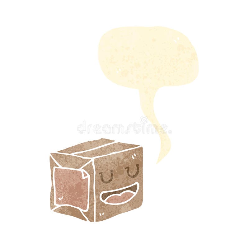 Cartoon Cardboard Box with Face Stock Vector - Illustration of drawing ...