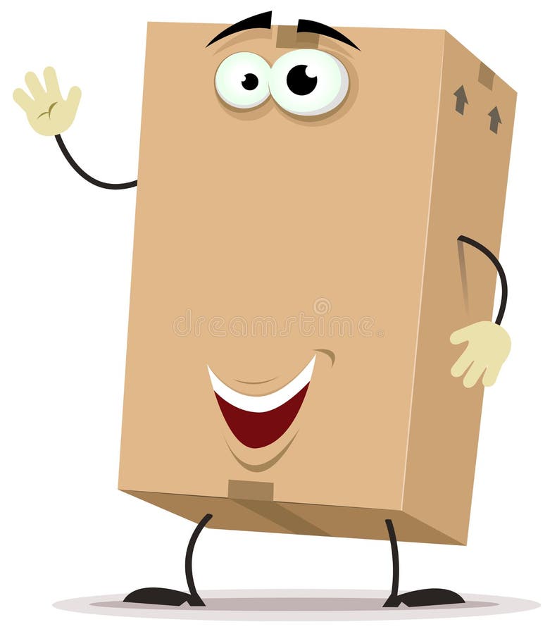 Cartoon Cardboard Delivery Character Stock Vector - Illustration of ...