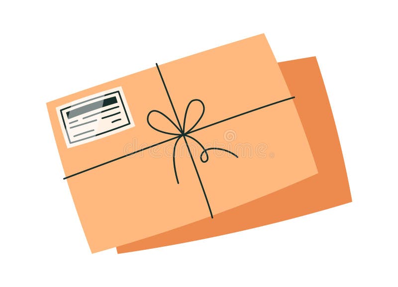 Cartoon Cardboard Envelope Flat Icon Stock Vector - Illustration of ...