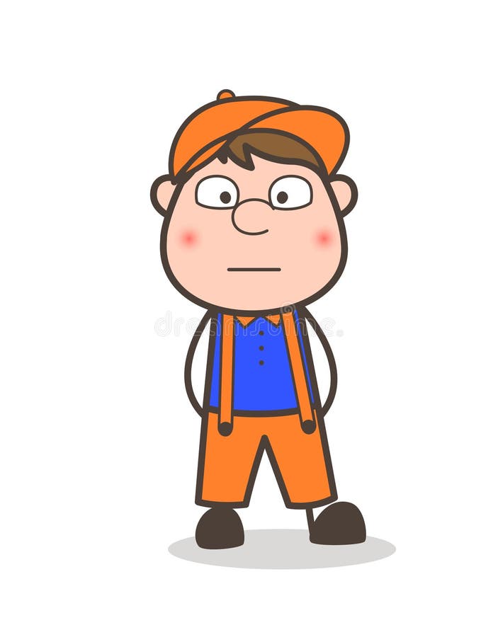 Neutral Expression - Cute Cartoon Fat Kid Illustration Stock ...