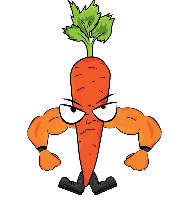 Cartoon Carrot Character Illustration Stock Illustration - Illustration ...