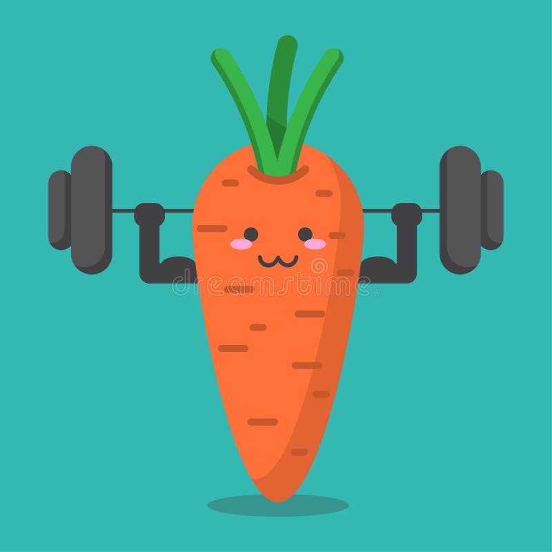 Strong carrot stock vector. Illustration of clipart, collection - 90134126