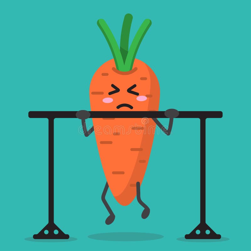 Carrot Strong Cool Serious. Vegetable Powerful Strict Stock Vector ...