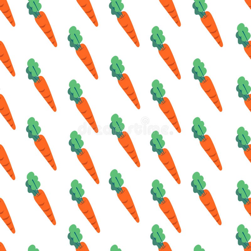 Cartoon Carrot Seamless Pattern, Cute and Adorable Stock Illustration ...