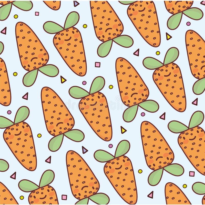 Cartoon carrots pattern stock vector. Illustration of nature - 219392562