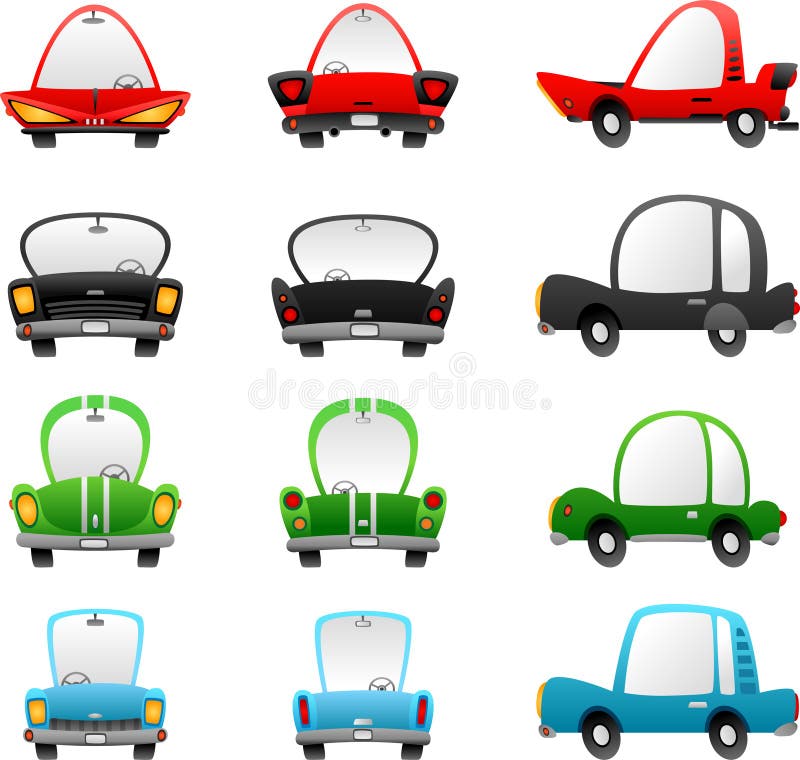 Cartoon cars stock vector. Illustration of spinning, black - 12791592