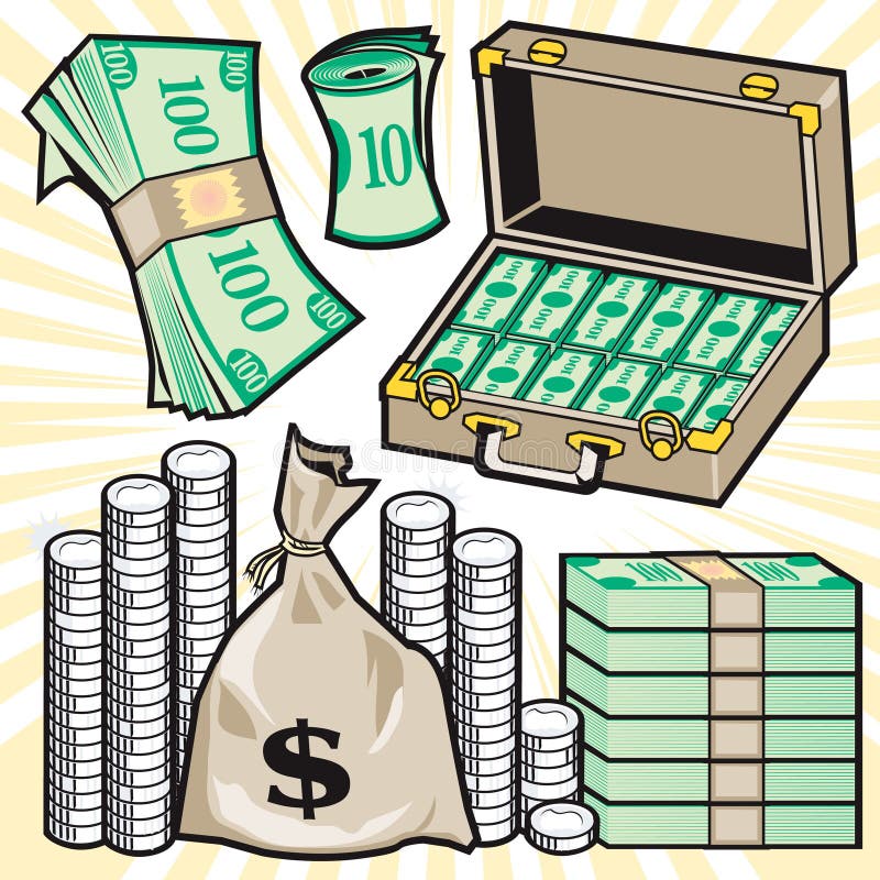Cartoon Cash stock vector. Image of prize, bundle, stacks - 21050815
