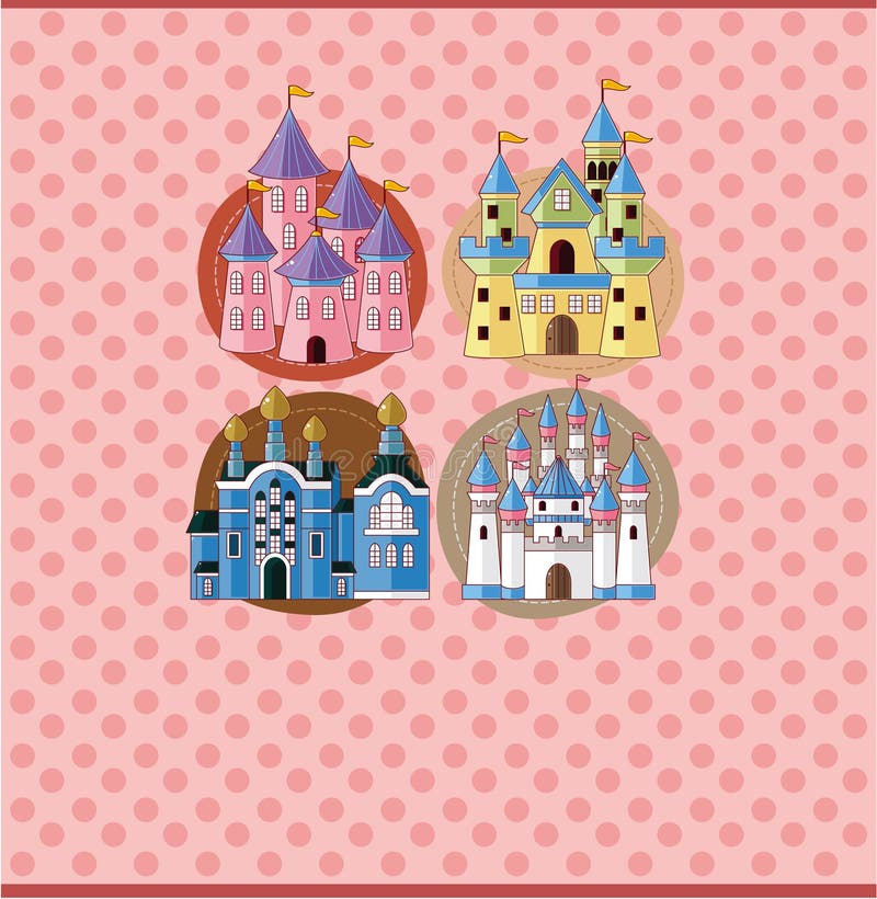 Cartoon castle card stock vector. Illustration of holiday - 20187791