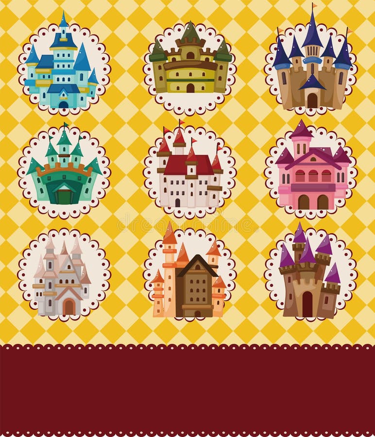 Cartoon castle card stock vector. Illustration of frame - 22308474