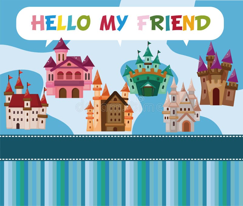 Cartoon castle card stock vector. Illustration of cute - 22308504
