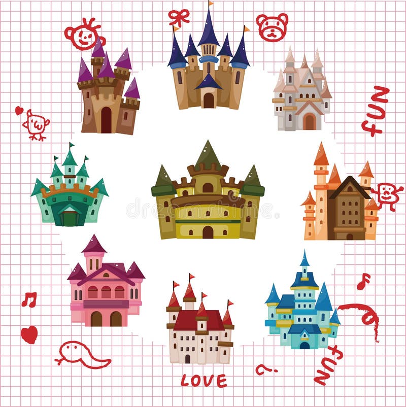 Cartoon castle card stock vector. Illustration of architecture - 22308687