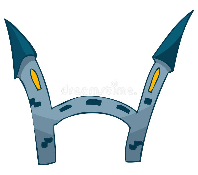 Cartoon Castle Towers, Vector Illustration. Stock Vector - Illustration ...