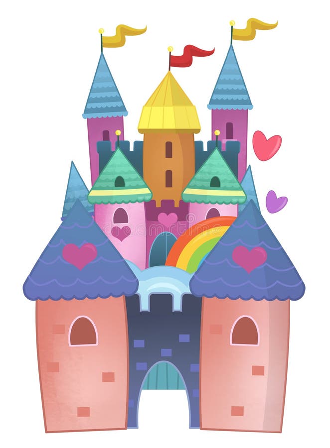 Cartoon Castle on White Background - for Different Usage Stock ...
