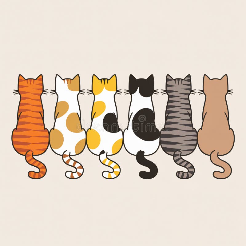 Cartoon cat back side stock illustration. Illustration of displeased ...