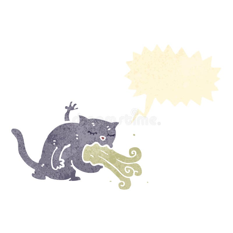 Cartoon cat being sick stock vector. Illustration of sign - 37571242