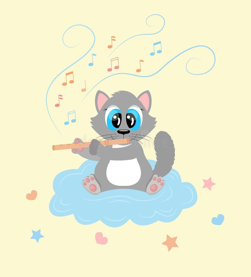 Cat Playing Flute Stock Illustrations – 53 Cat Playing Flute Stock ...