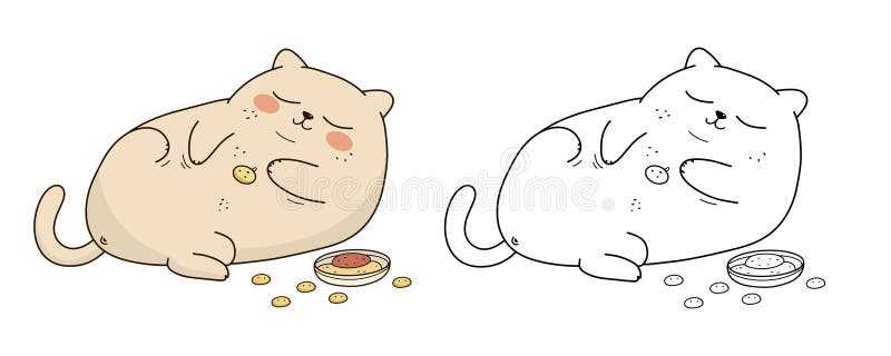 Lazy Cat. Cartoon Character. Vector. Stock Vector - Illustration of ...