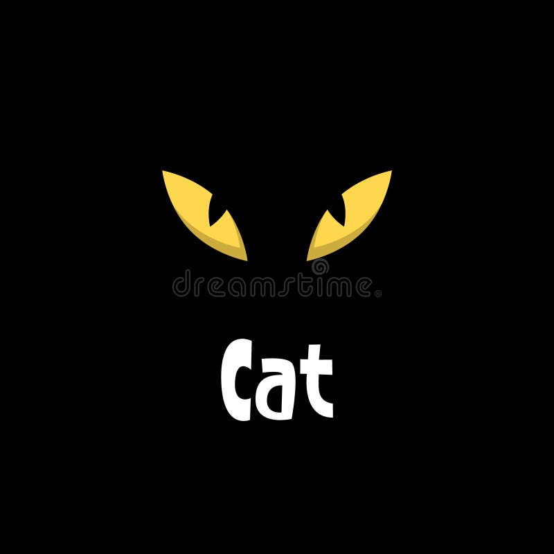 Cartoon Cat Eyes Concept.vector Funny Cartoon Concept Stock Vector ...