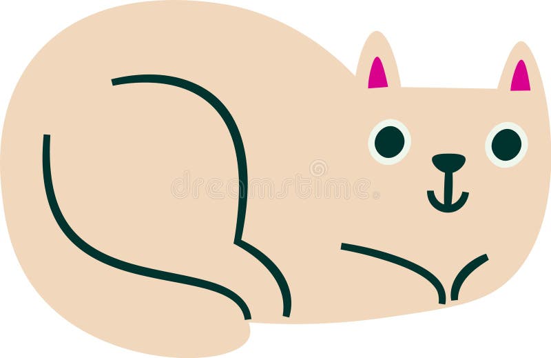 Cartoon Cat Lying stock vector. Illustration of cartoon - 322546455