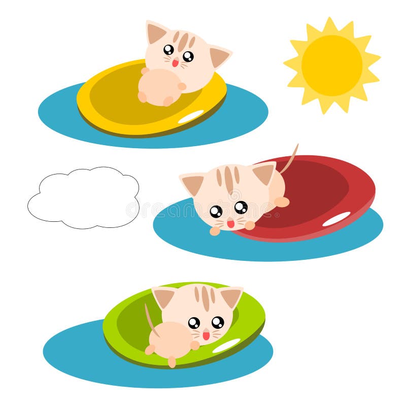 Cartoon Cat in the Pool Illustration Stock Vector - Illustration of ...