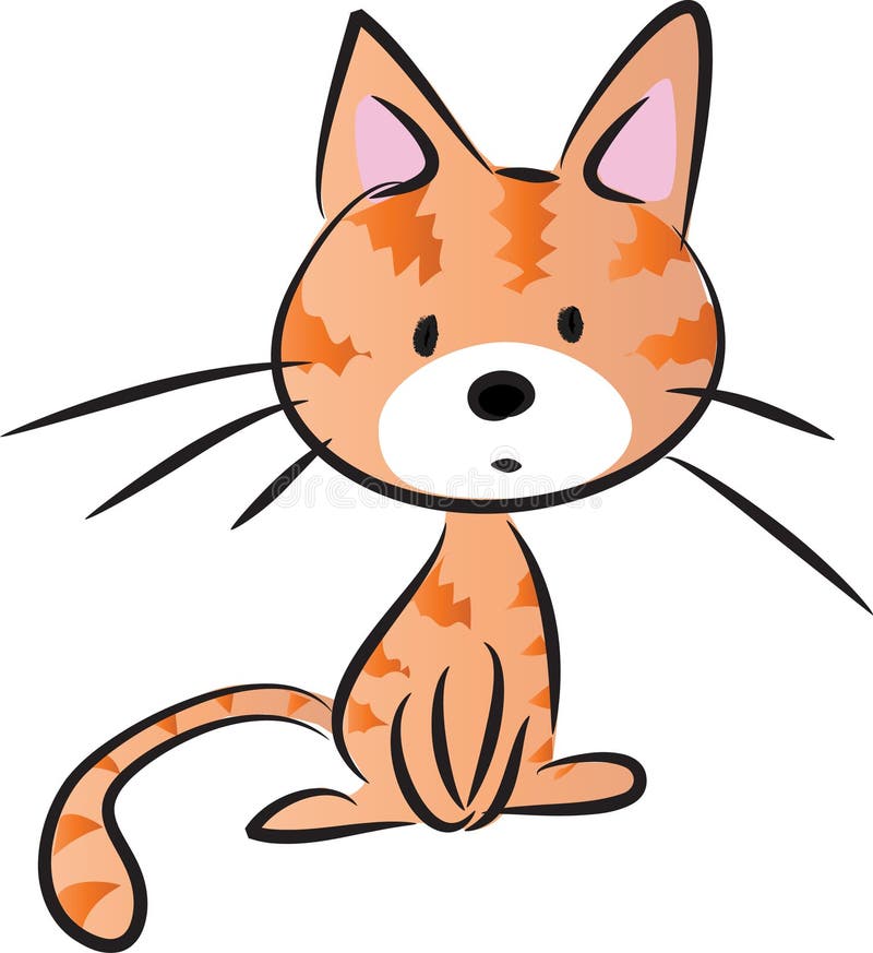 Cartoon cat stock illustration. Illustration of whiskers - 44485044