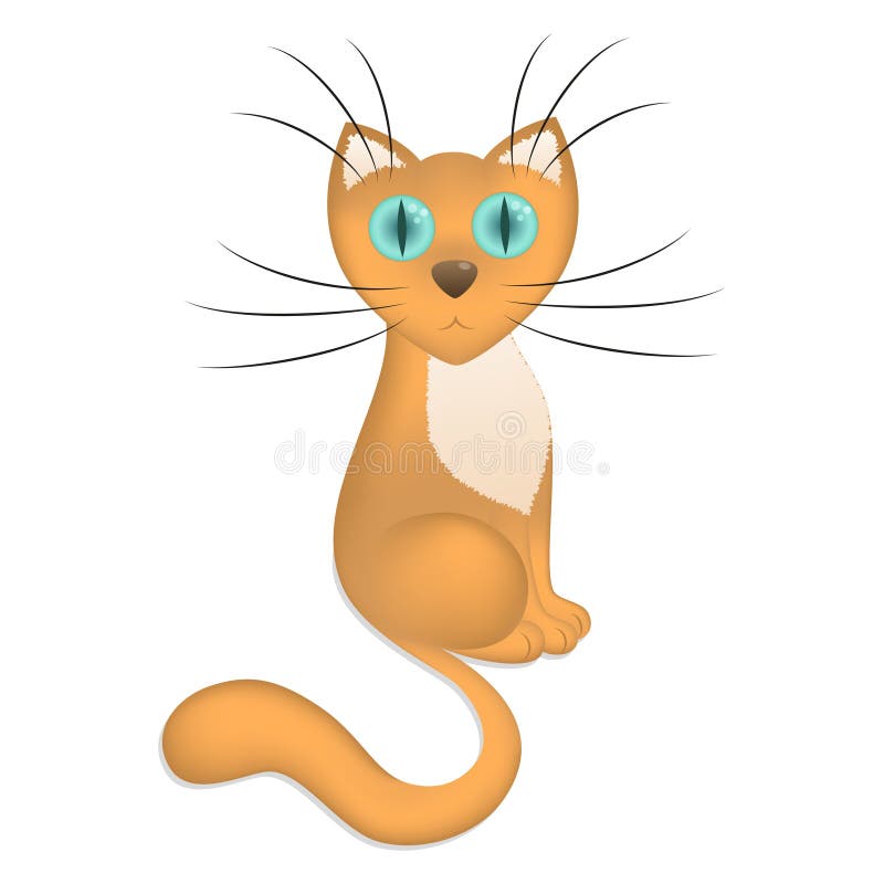 Cartoon cat, vector stock vector. Illustration of positivity - 42301401