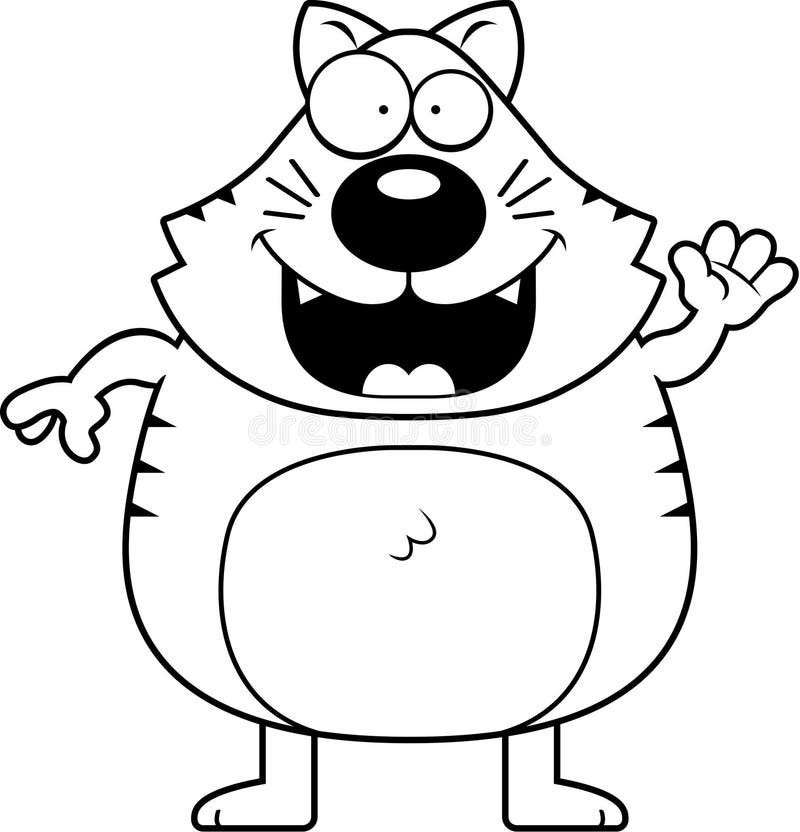 Cartoon Cat Waving stock vector. Illustration of waving - 47023962