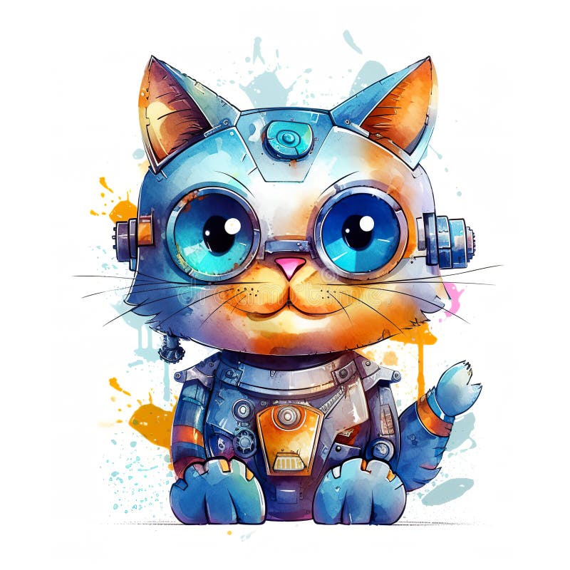 A Cartoon Cat Wearing a Space Suit and Glasses. Generative AI Image ...