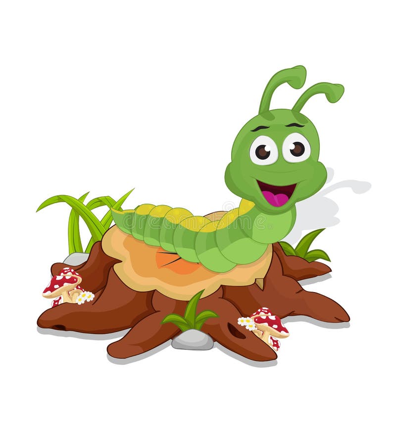 Caterpillar house apple stock illustration. Illustration of gladness ...