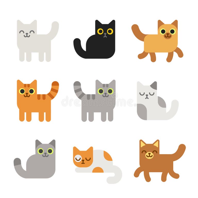 Simple Geometric Cats Stock Illustrations – 876 Simple Geometric Cats ...