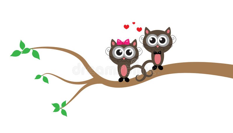 Cartoon cats on the tree stock vector. Illustration of cheerful - 72180954