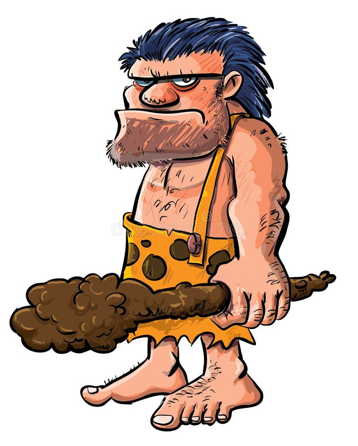 Cartoon Caveman with a Club. Stock Illustration - Illustration of ...