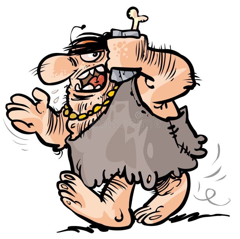 Cartoon caveman. stock illustration. Illustration of humor - 33406596