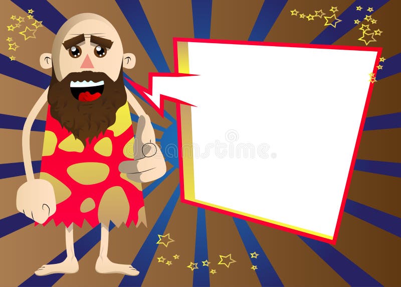 Caveman Pointing at the Viewer with His Hand. Stock Vector ...