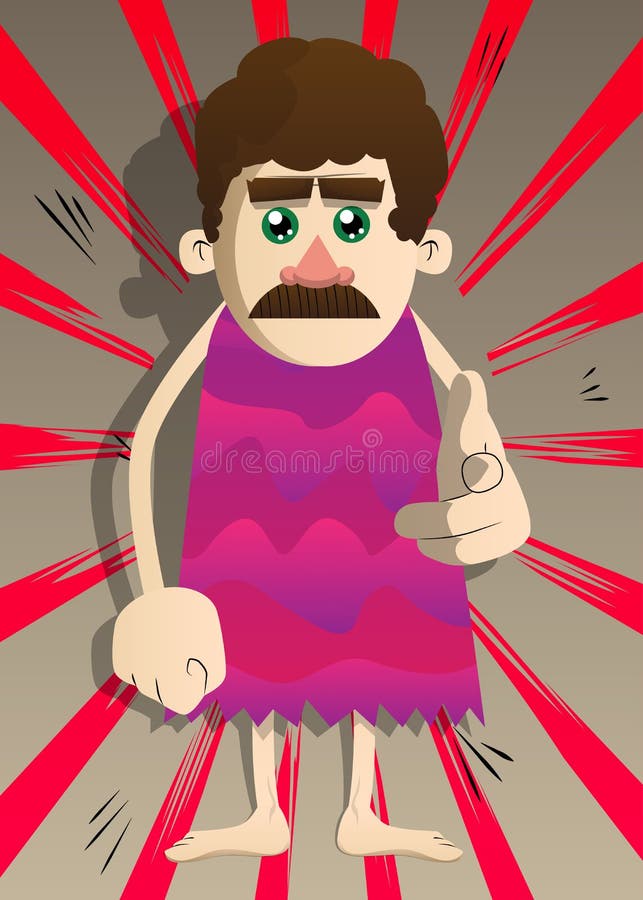 Caveman Pointing at the Viewer with His Hand. Stock Vector ...