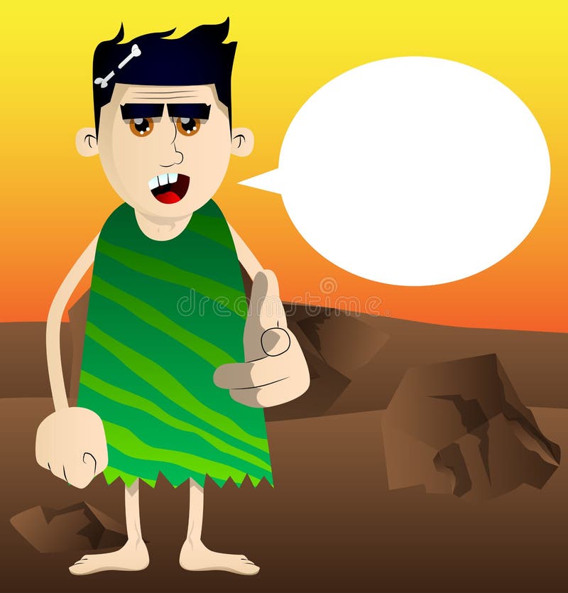 Caveman Pointing at the Viewer with His Hand. Stock Vector ...