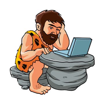 Caveman Using Laptop Computer Stock Illustrations – 12 Caveman Using ...