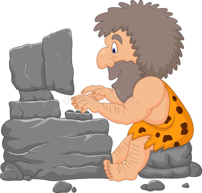 Caveman Computer Stock Illustrations – 321 Caveman Computer Stock ...