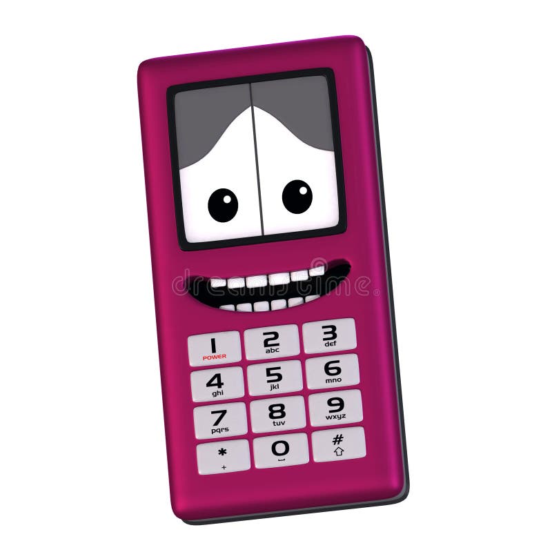 Cartoon cell phone stock illustration. Illustration of dinky - 3977499