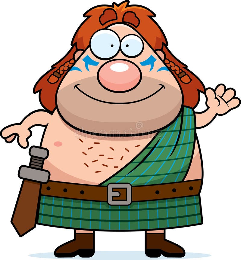 Cartoon Celtic Warrior Waving Stock Vector - Illustration of vector ...