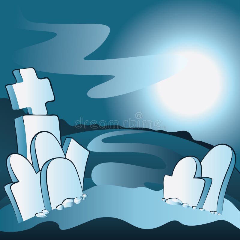Cartoon cemetery stock vector. Illustration of branch - 34516604