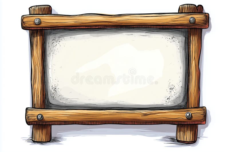 Cartoon Chalkboard with Wooden Frame on White Background Stock ...