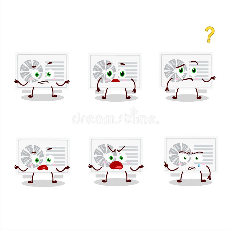 Cartoon Character of Air Conditioner Outdoor with What Expression Stock ...