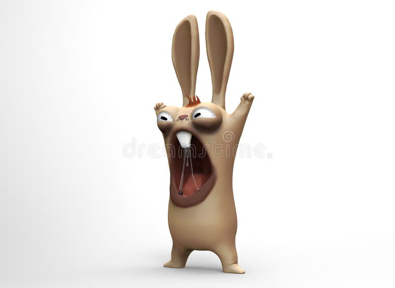 Cartoon Character Angry Bunny and Rabbit 3d-illustration3d-rendering ...
